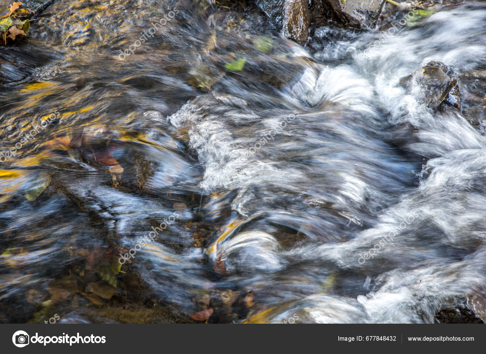 Close Stream Small Mountain River — Stock Photo © Hackman #677848432