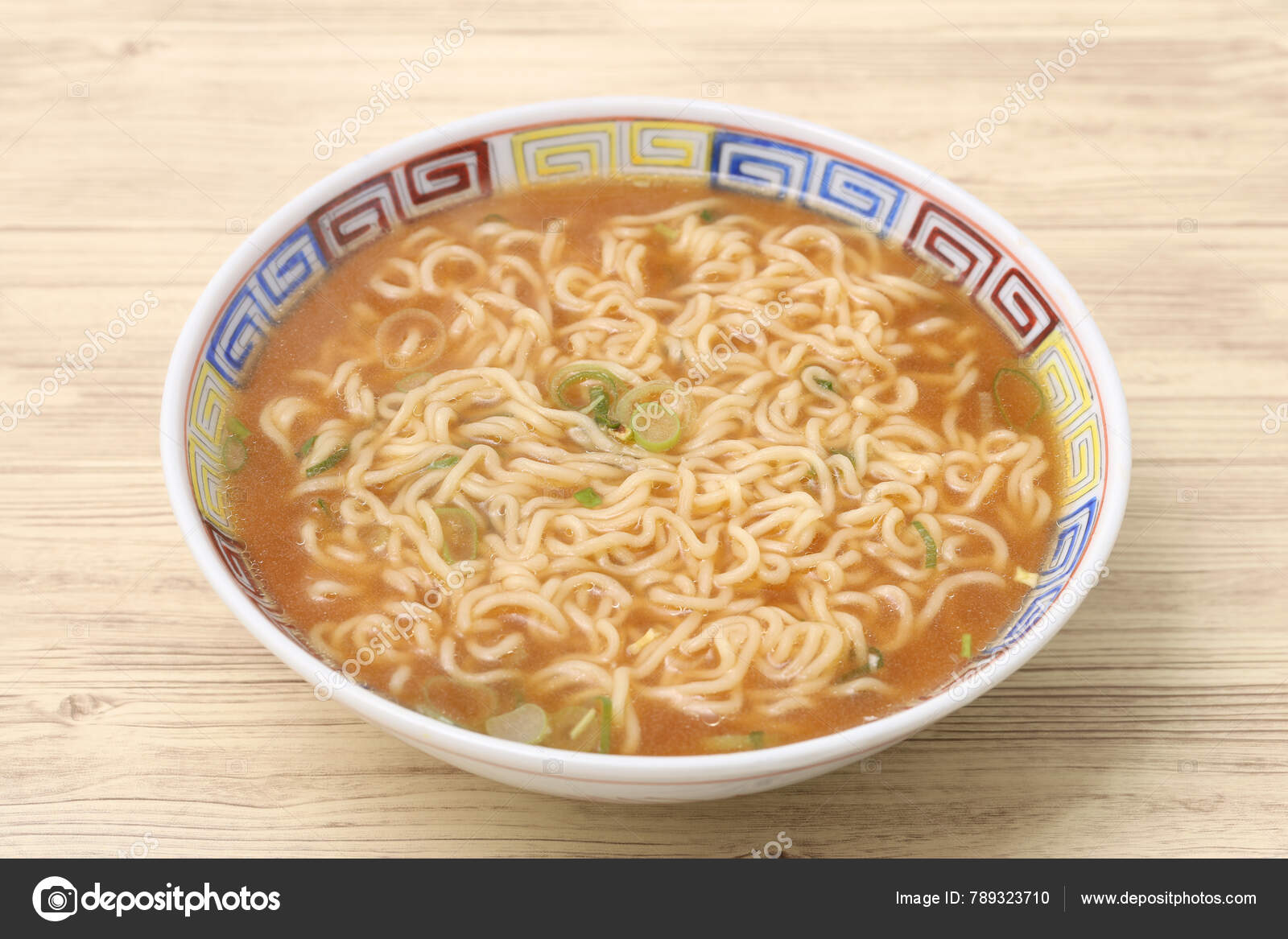 Japanese Instant Miso Ramen Noodles Bowl Table — Stock Photo ...