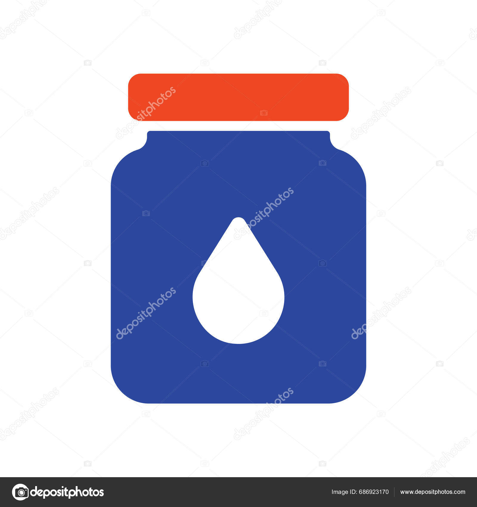 Glass Jar Milk Vector Icon Dairy Product Sign Graph Symbol Stock Vector ...