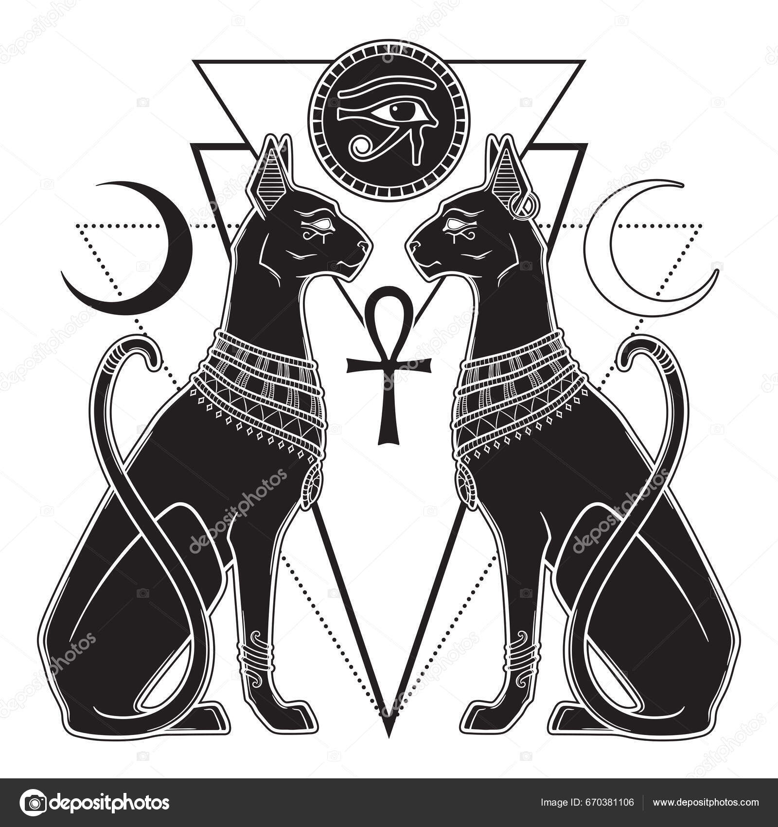 Dessin De Bastet égyptienne