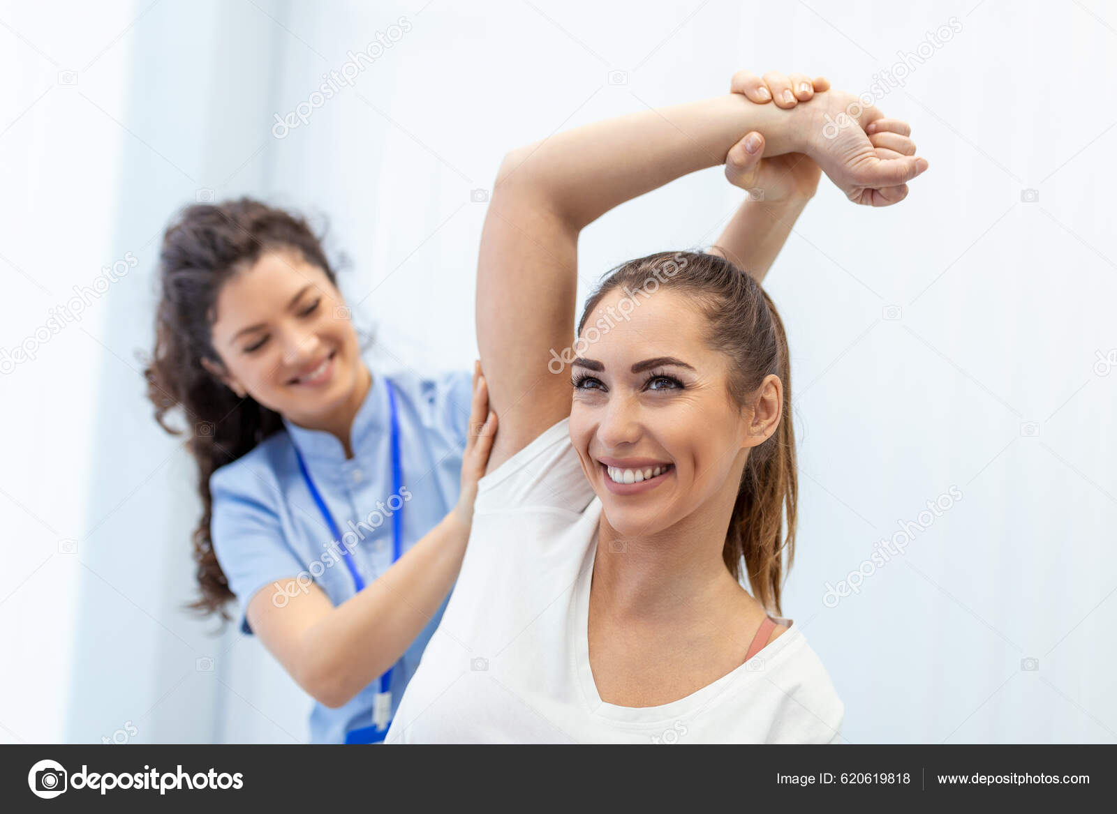 Professional Therapists Stretching Muscles Patients Abnormal Muscular Symptoms Physical ...