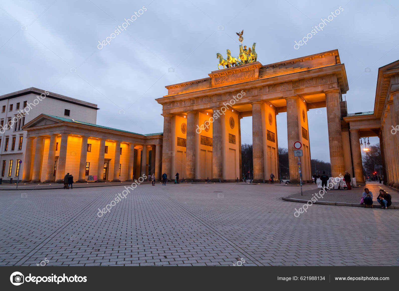 Berlin Germany December 2021 Famous Landmark Brandenburg Gate ...