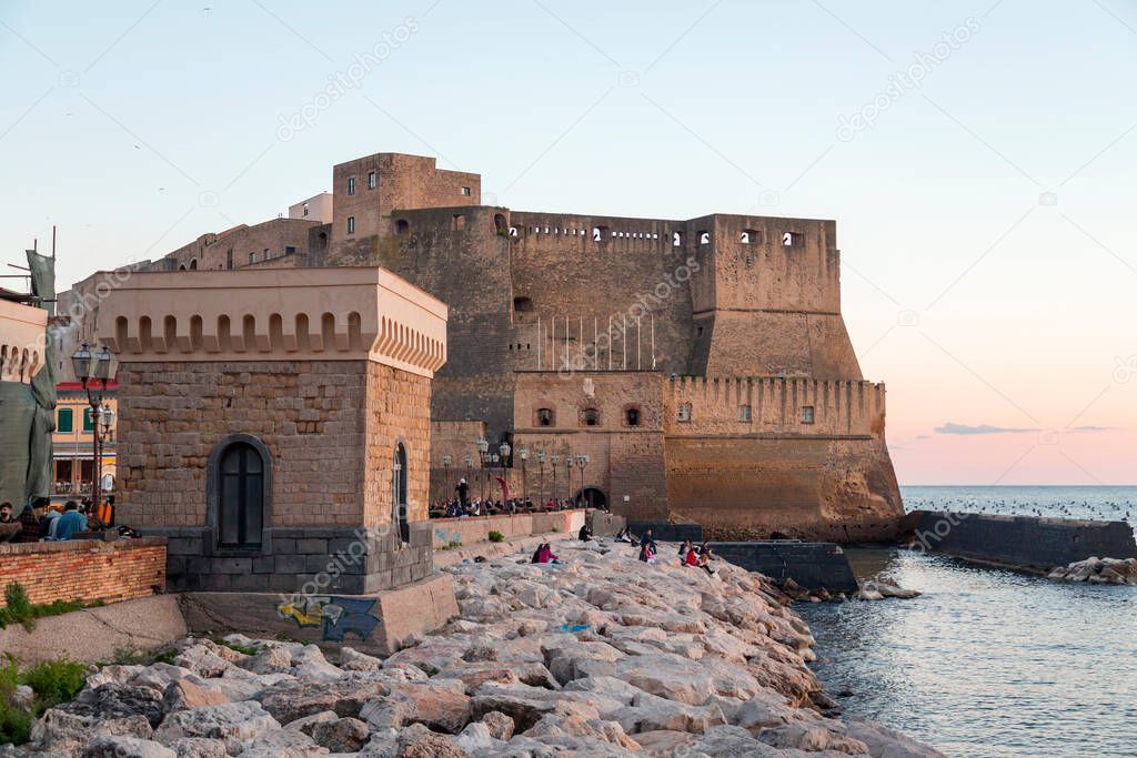 Naples, Italy - April 10, 2022: Castel dell'Ovo, lietrally, the Egg ...