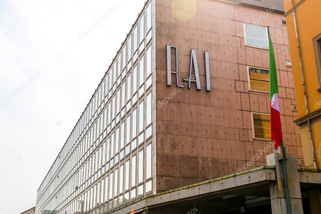 Turín, Italia - 27 de marzo de 2022: Sede de RAI, Radiotelevisione ...