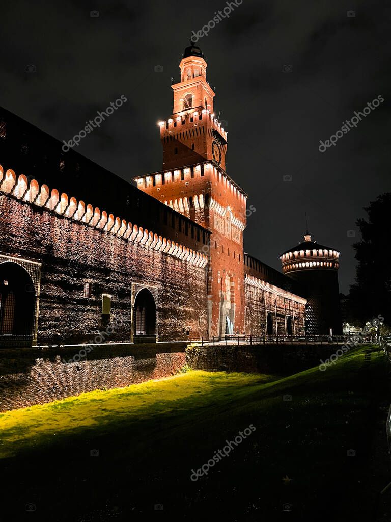 Milan, Italy - 1 APRIL 2022: The Castello Sforzesco is a medieval ...