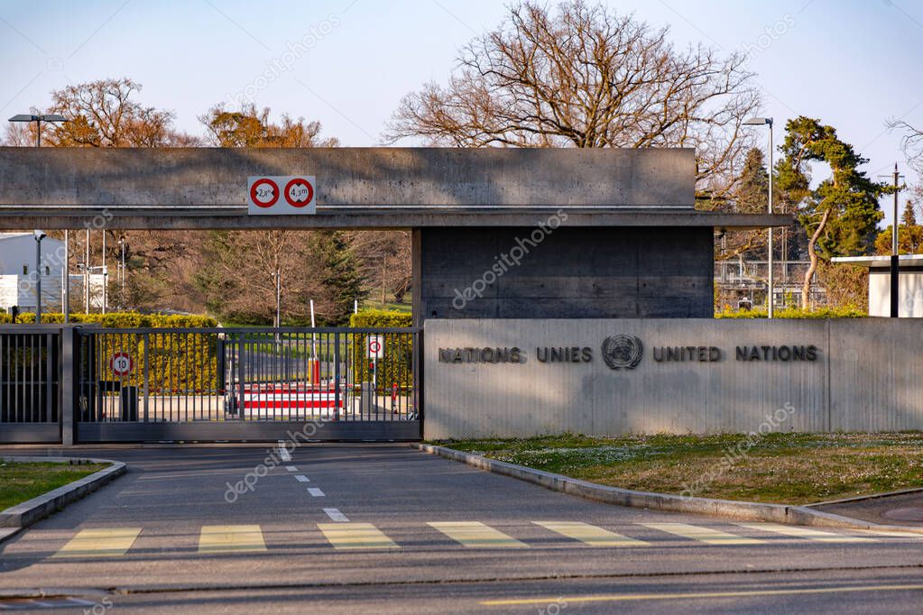 Ginebra, Suiza - 25 de marzo de 2022: La Oficina de las Naciones Unidas ...