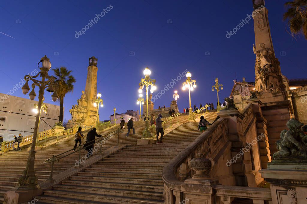 Marseille, France - January 28, 2022: Exterior view of the St. Charles ...