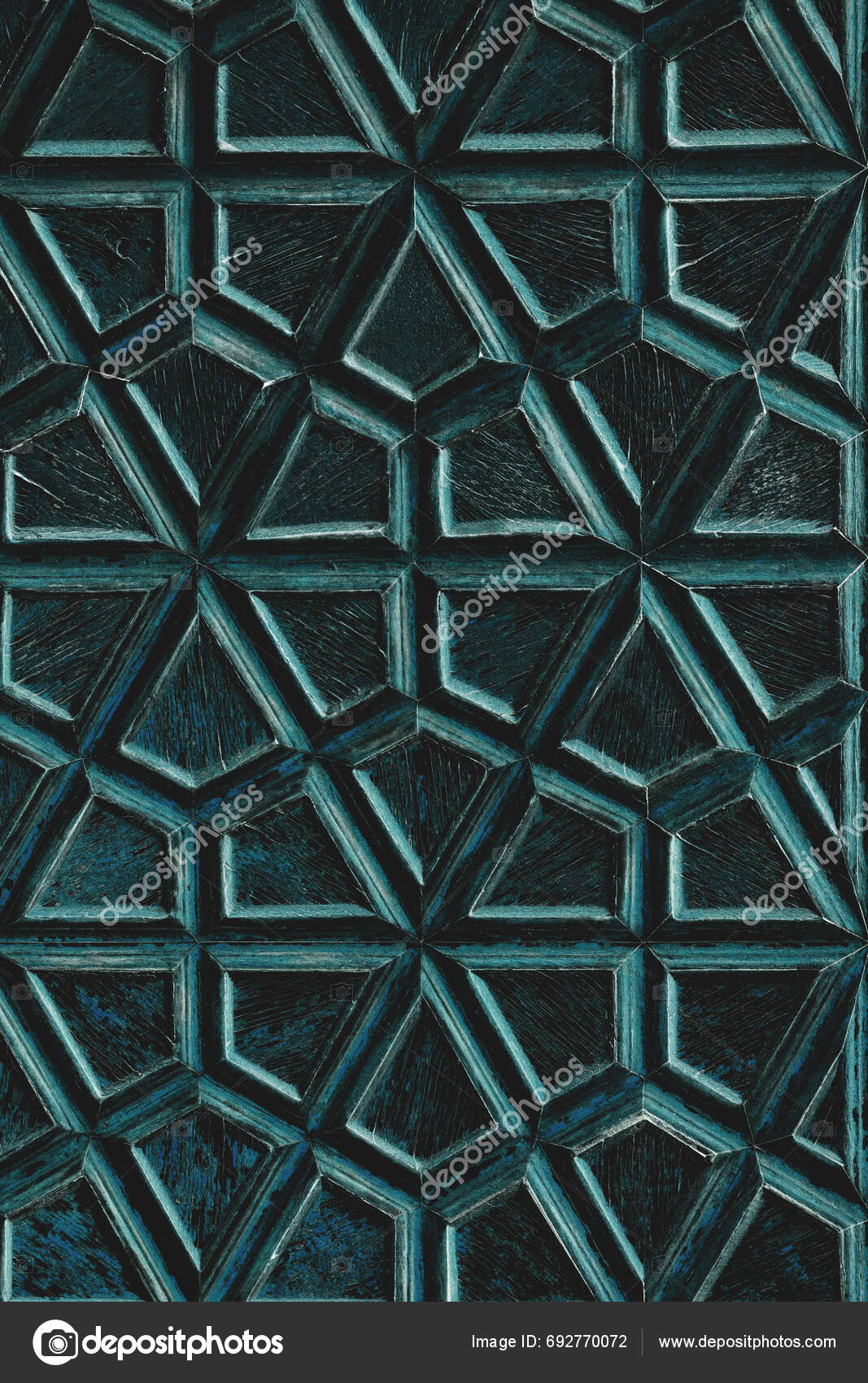 Wooden Panel Detail Islamic Style Geomtric Pattern Carvings Ancient ...