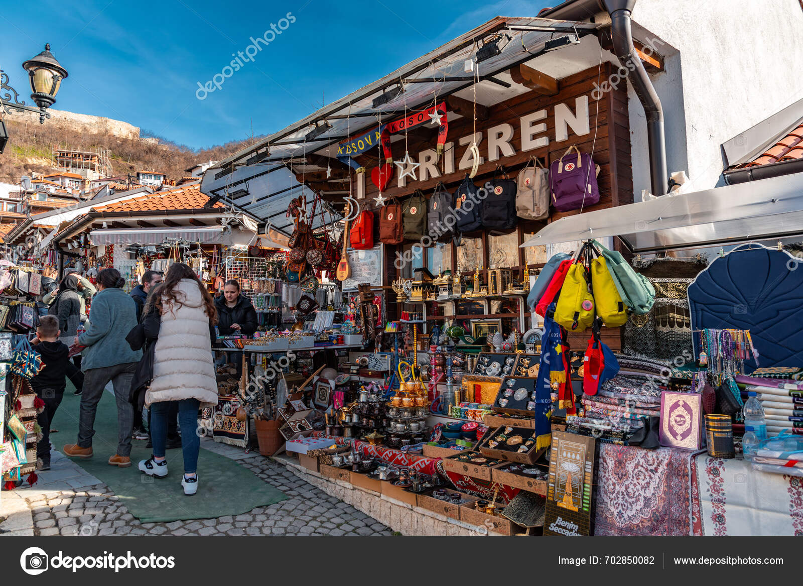 Prizren Kosovo Feb 2024 Touristic Stores Cafes Sinan Pasha Mosque ...