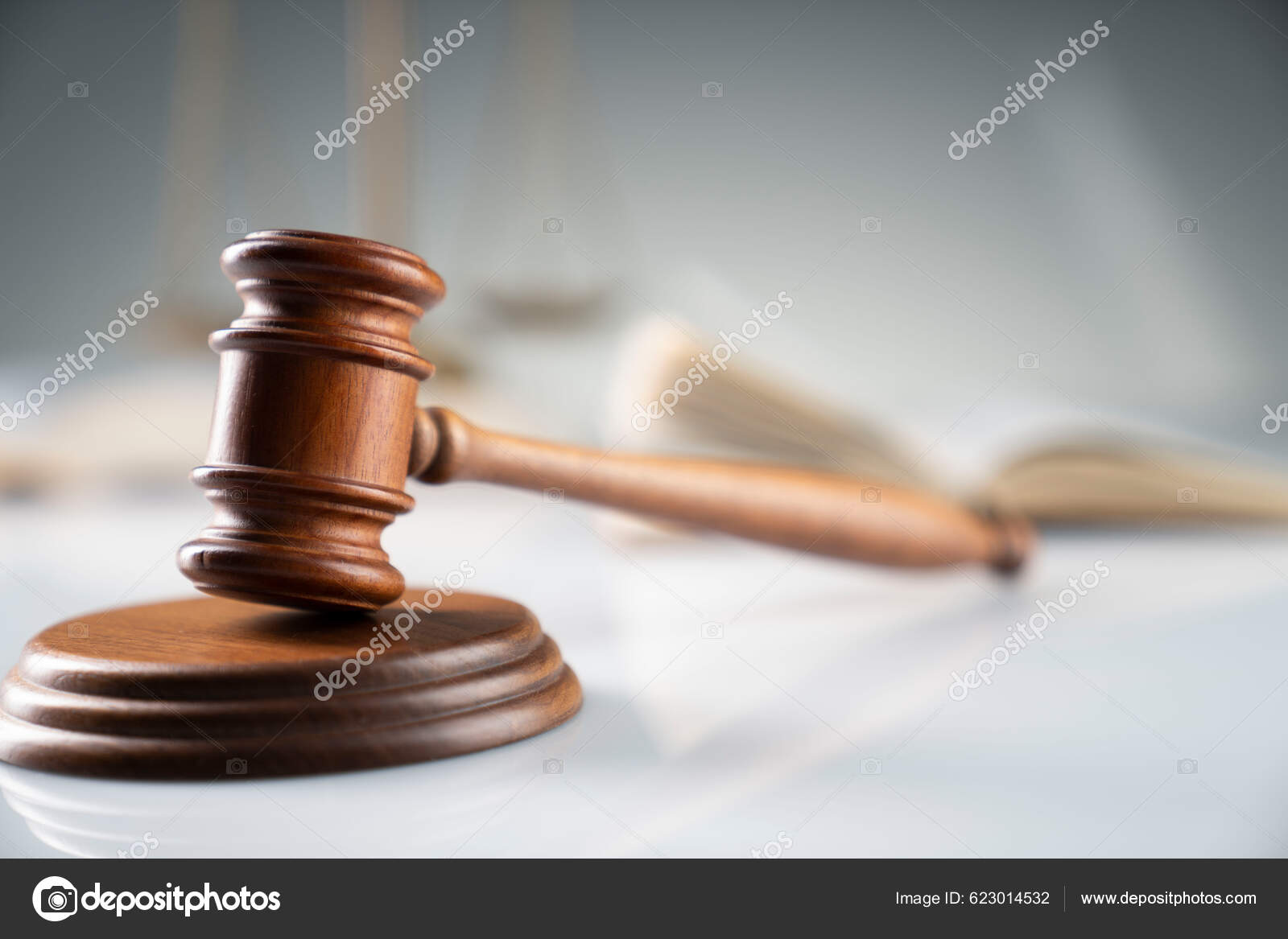 Law Justice Concept Judge Office Gavel Legal Code White Desk — Stock ...