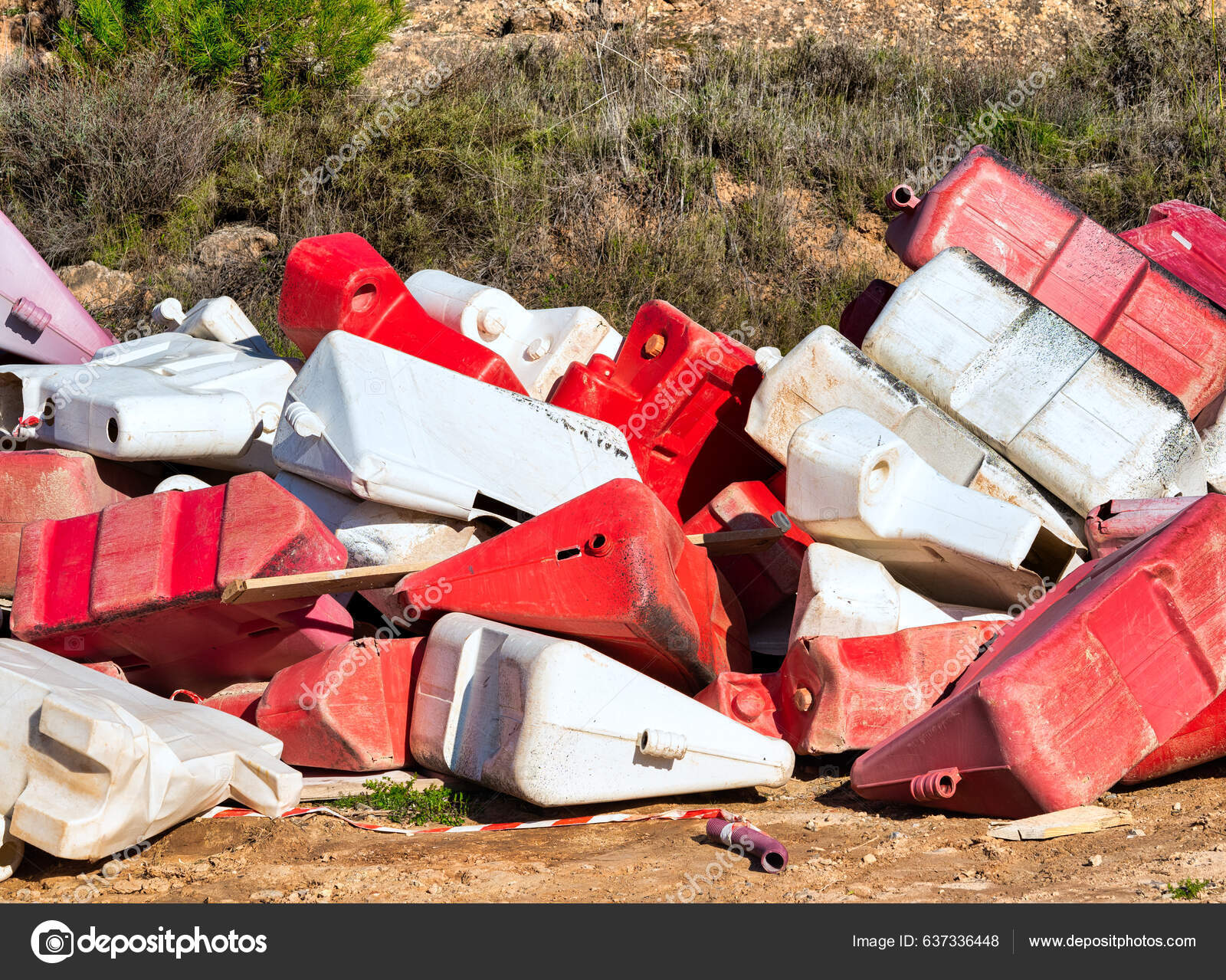 Plastic Fences Disposals Temporary Garbage Dump Stock Photo by ...