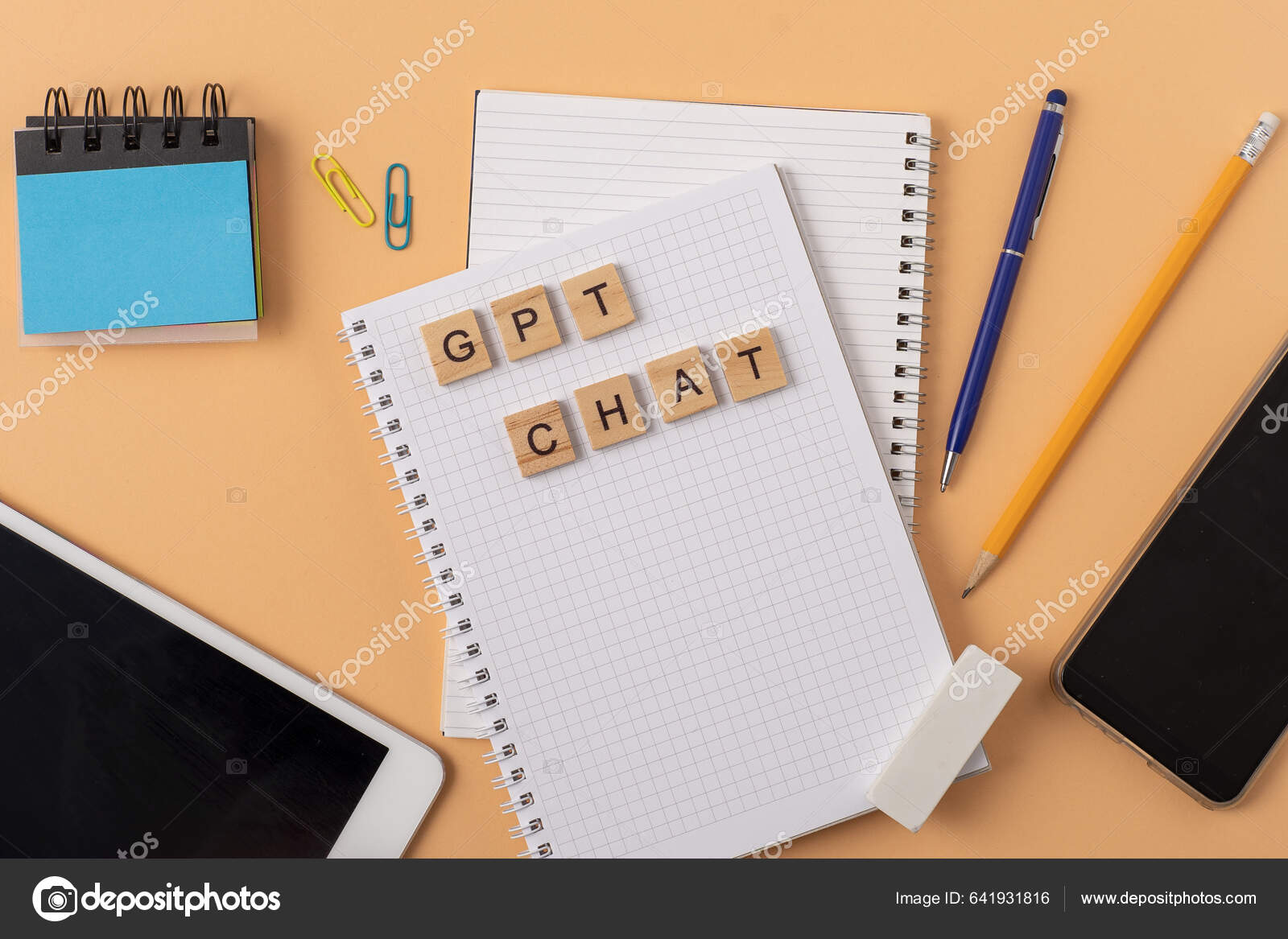 Work Study Background Help Chatgpt Bot Words Wooden Letters Table Stock ...