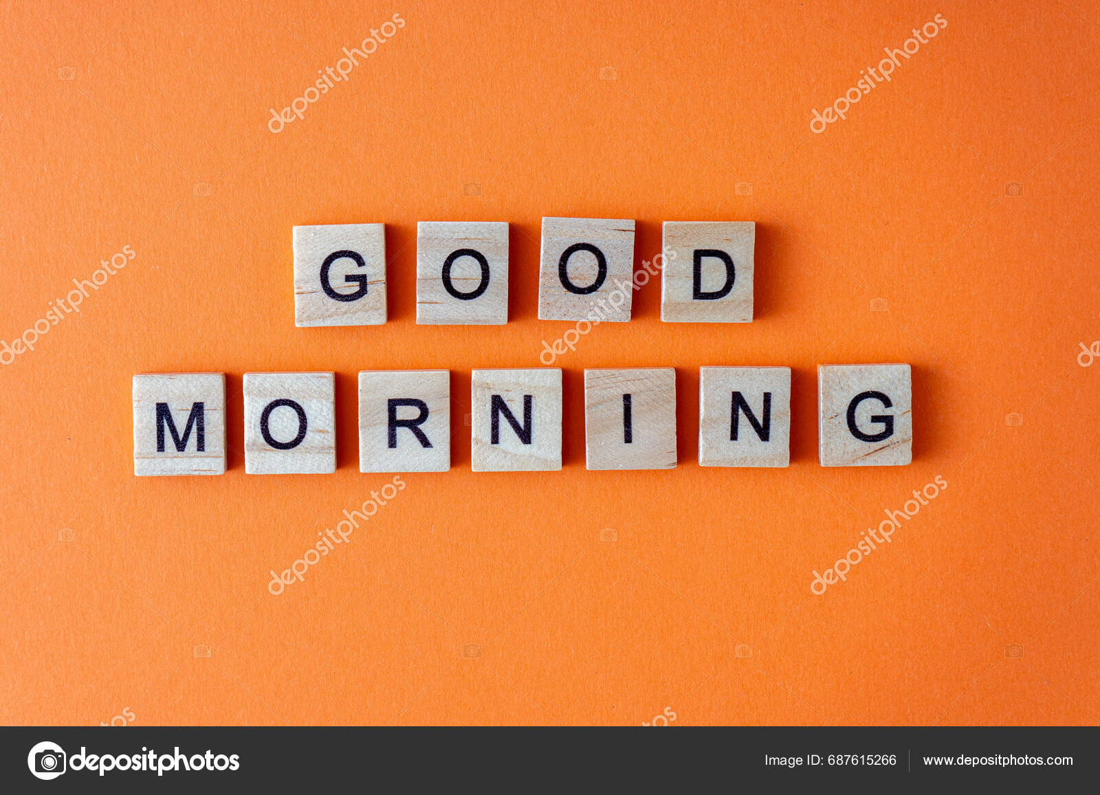 Good Morning Word Phrase Laid Out Wooden Letters Top View — Stock Photo ...