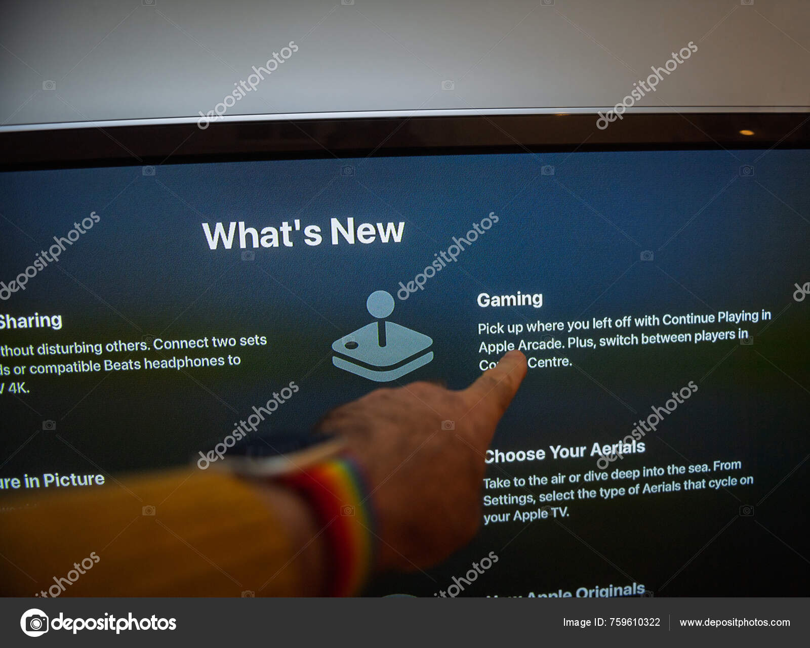 Frankfurt Germany Oct 2020 Close Finger Pointing Gaming Feature Apple ...