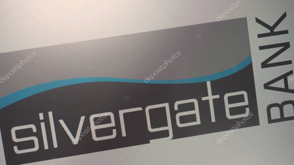 Bangkok Tailandia. 15 de marzo 2023. Logo Silvergate Bank. Logo de la ...