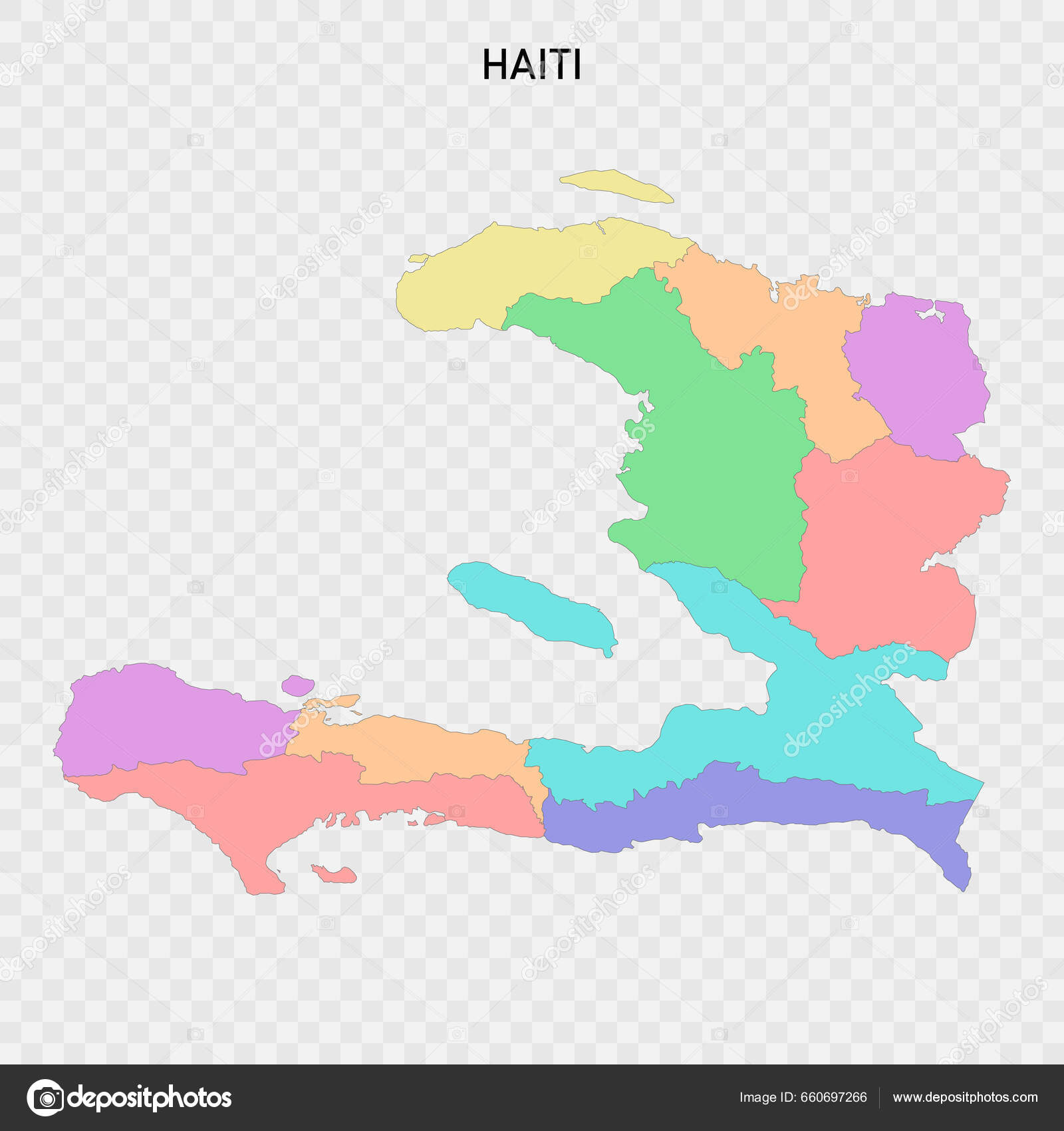 Isolated Colored Map Haiti Borders Regions Stock Vector by ...