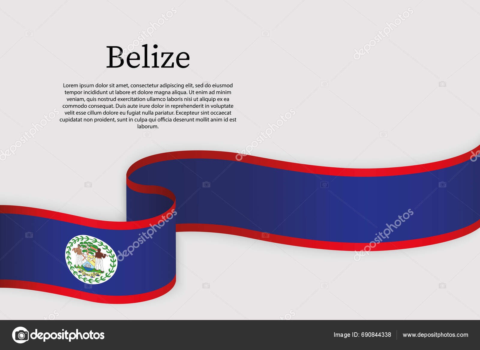 Ribbon Flag Belize Celebration Background Template Stock Vector by ...