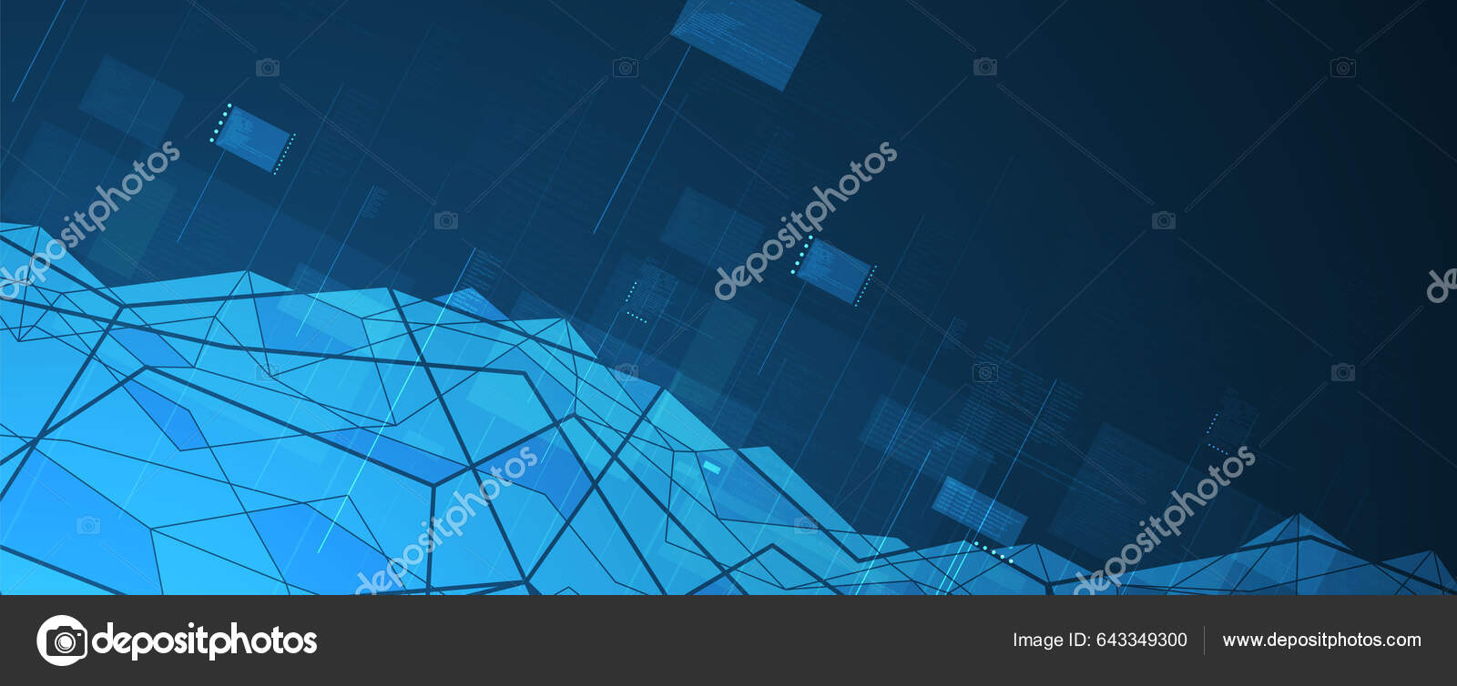 Modern Cloud Technology Integrated Digital Web Concept Background Stock ...