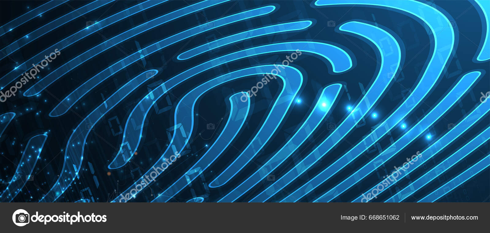 Abstract Fingerprint Technology Business Background Circuit Security ...