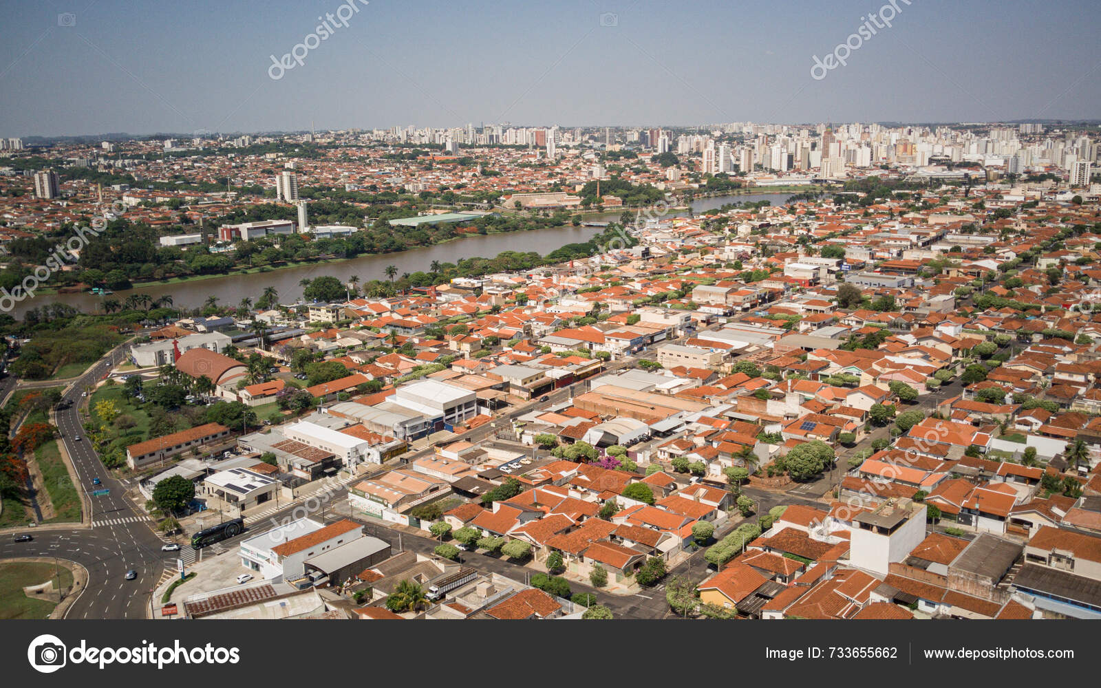 Aerial View Jos Rio Preto Municipal Reservoir Showcasing Expansive Water — Stock Photo © gustavo ...
