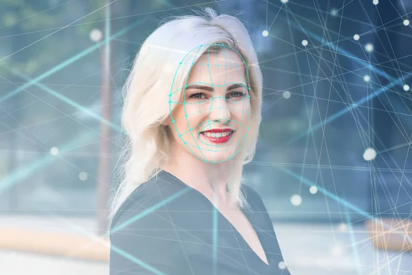 Future. Face Detection. Biometric Facial Recognition. ID Information Security. 3D Scanning of ...