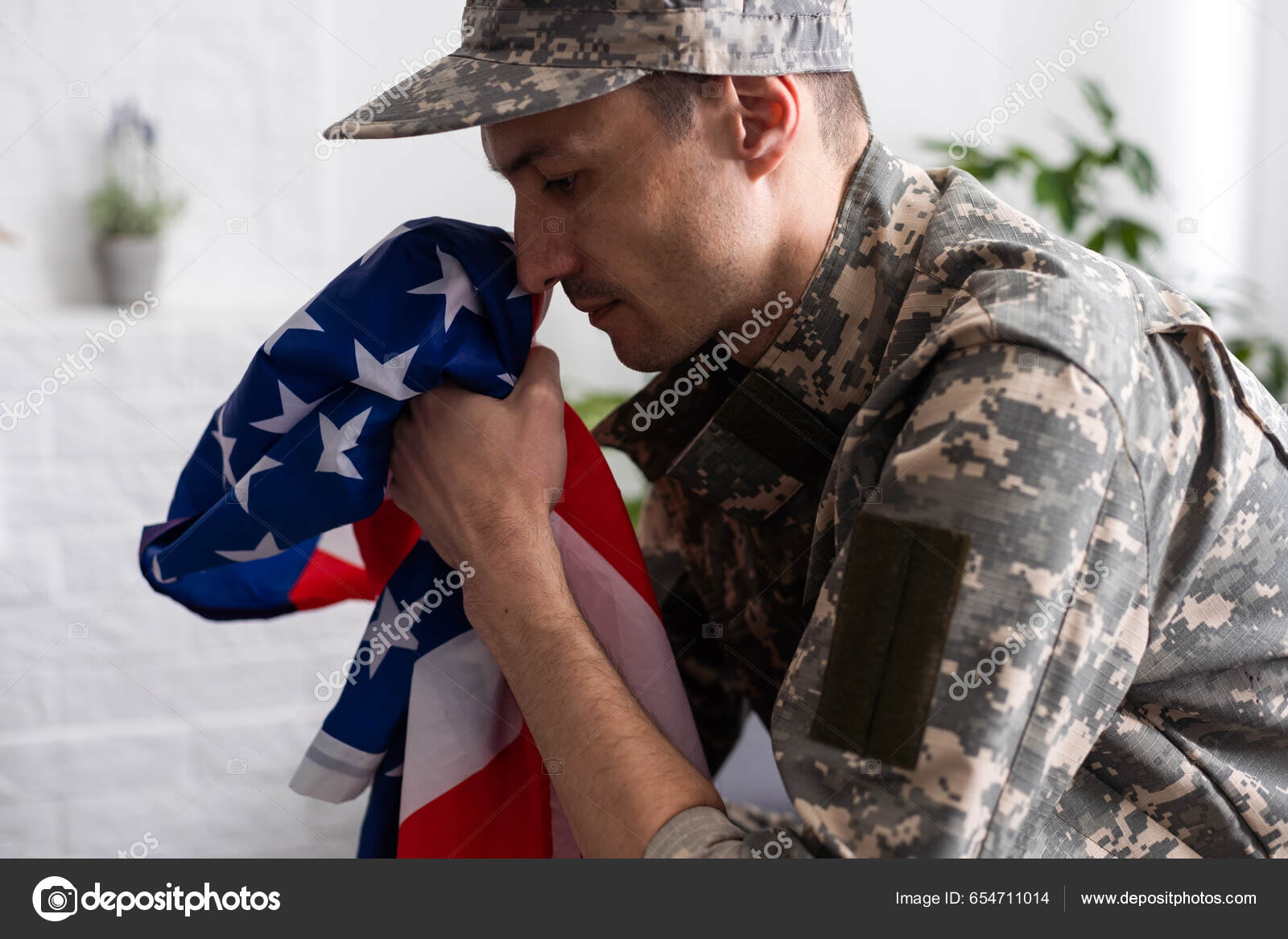 American Soldier Crying