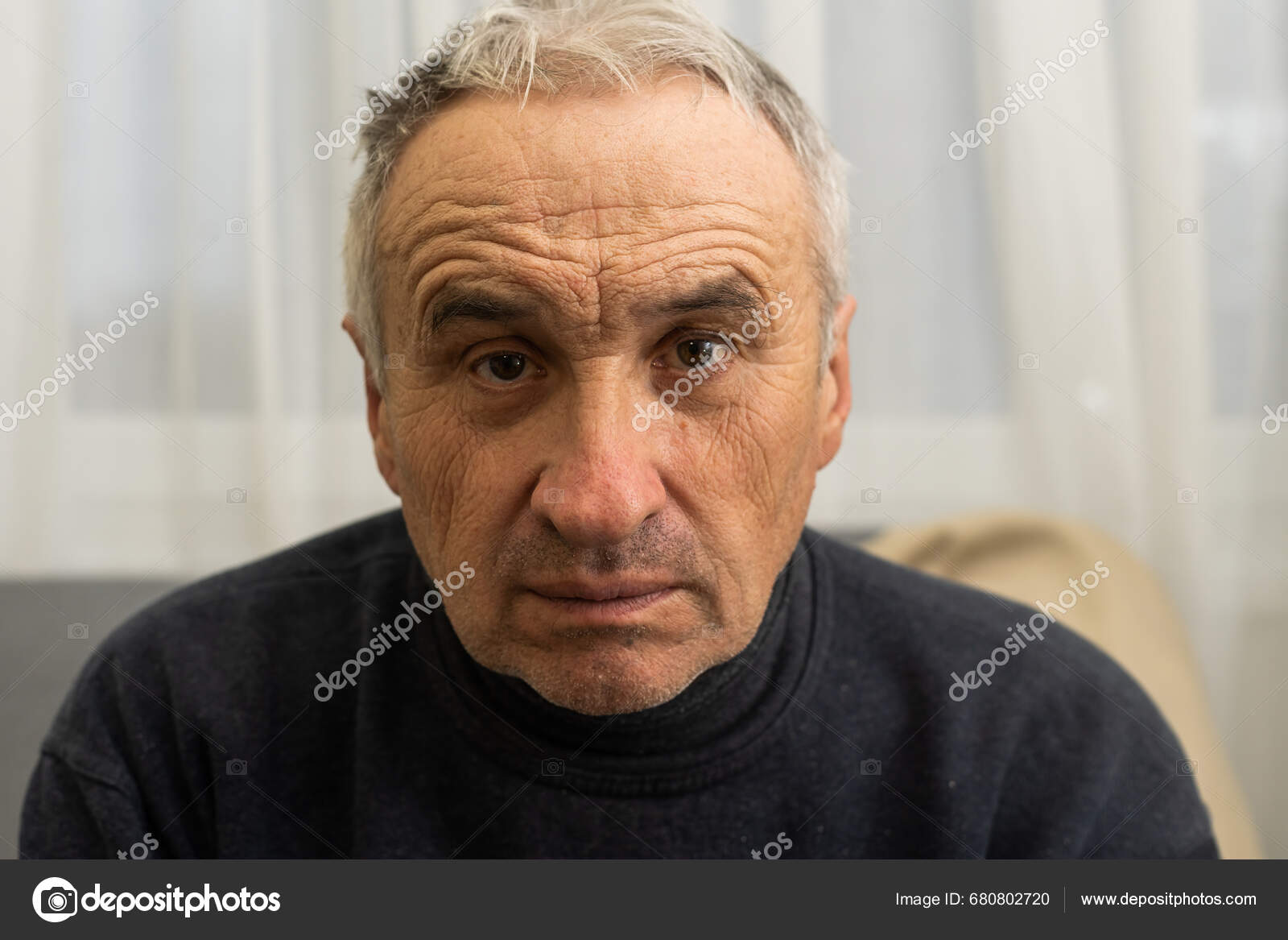 Serious Expression Elder Senior Man — Stock Photo © sinenkiy #680802720