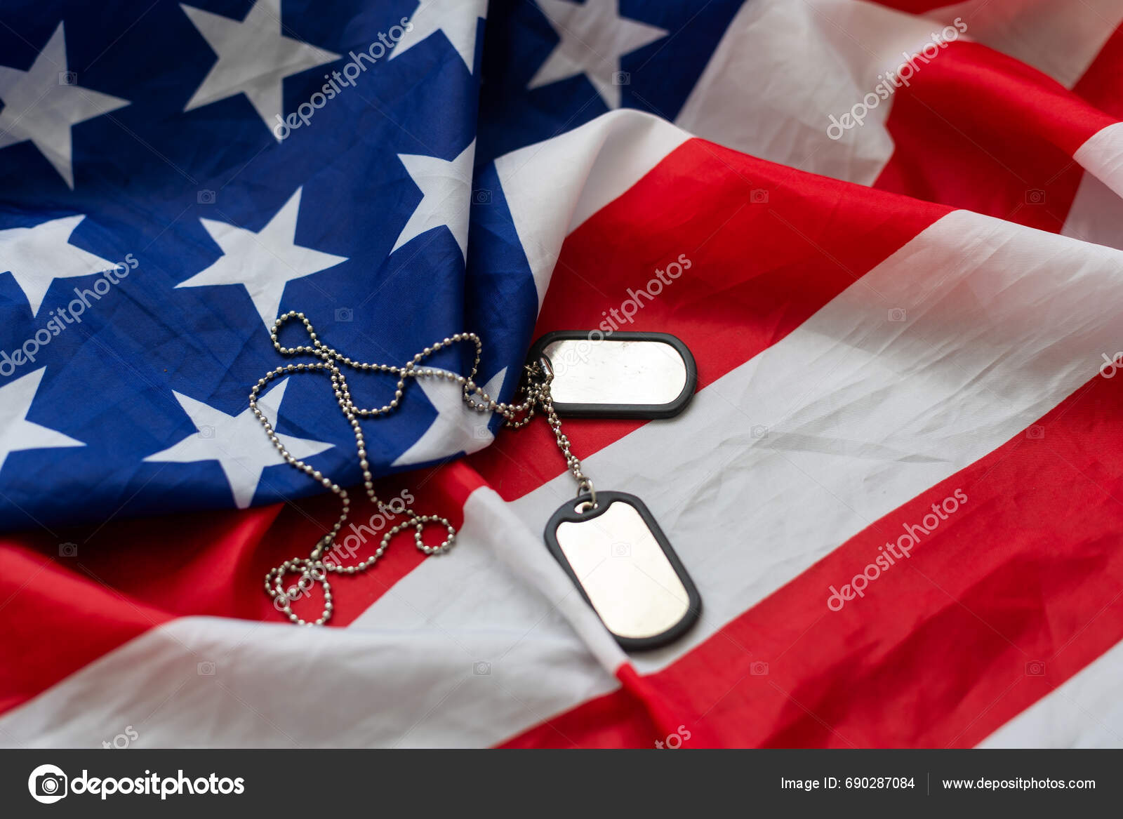 Dog Tags Flag America Focused Dog Tags High Quality Photo — Stock Photo ...