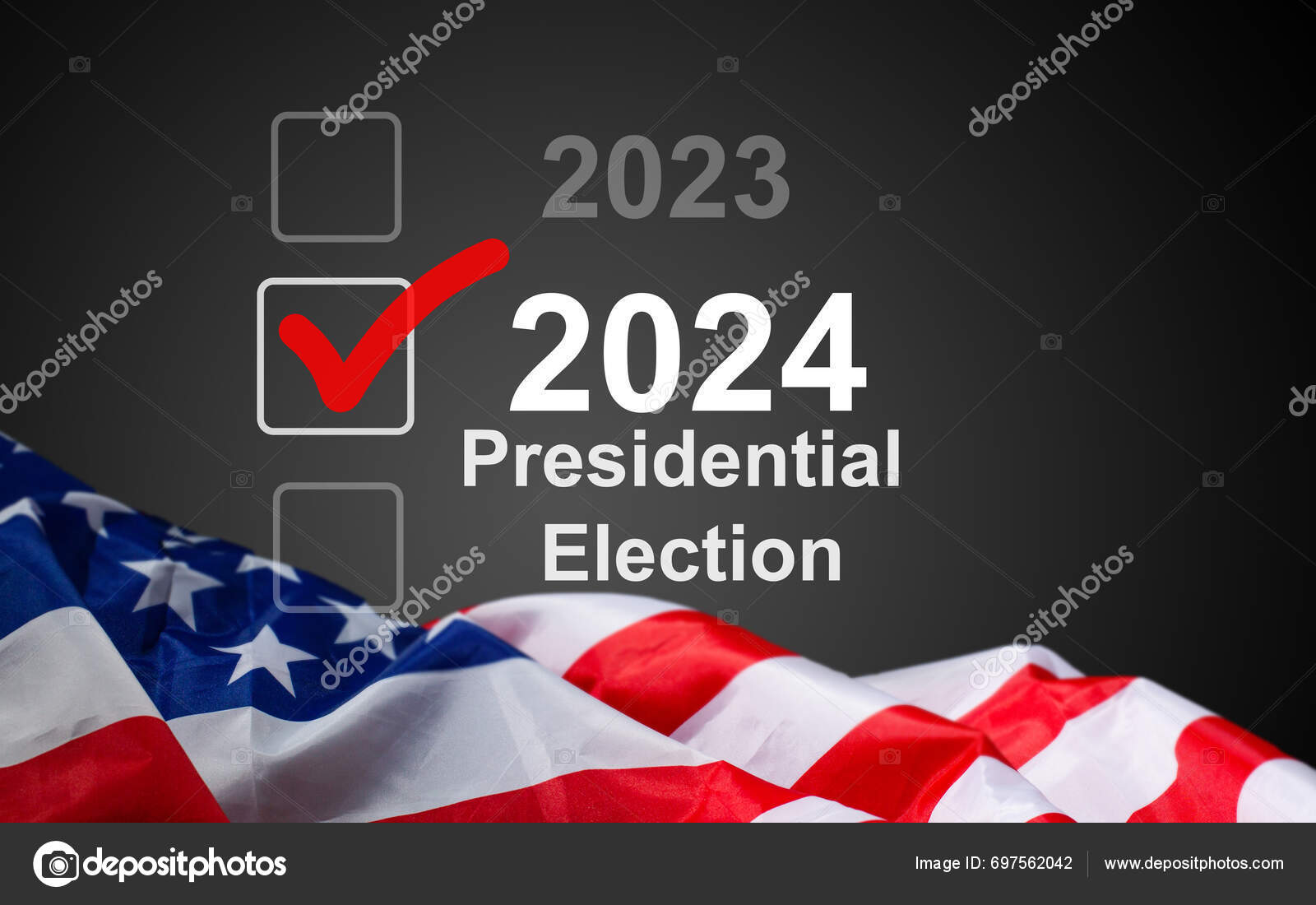 Presidential Election 2024 Text Mini Chalkboard Vintage Background Part ...