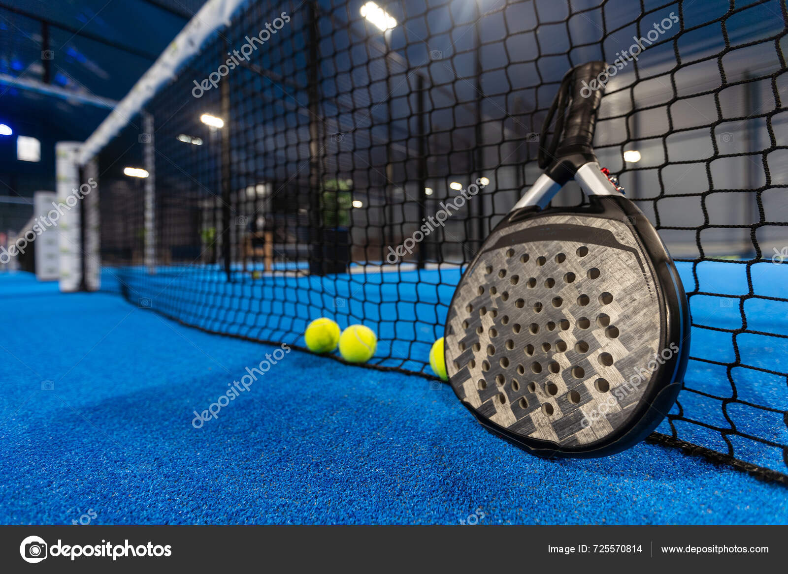 Paddle Tennis Racket Balls Blue Paddle Court High Quality Photo — Stock ...