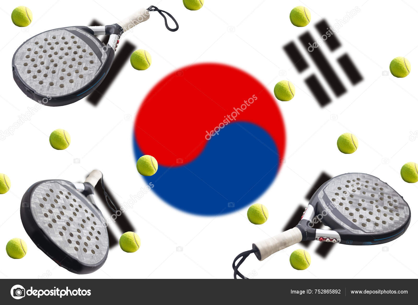 Paddle Rackets Flags Countries High Quality Photo — Stock Photo ...