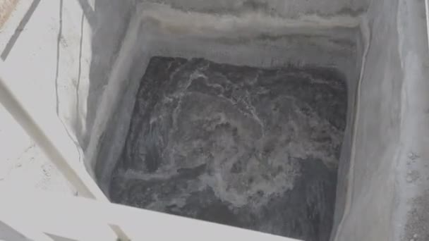 Water Bubbling Sewage Effluent Treatment Plant Process Water Flowing ...