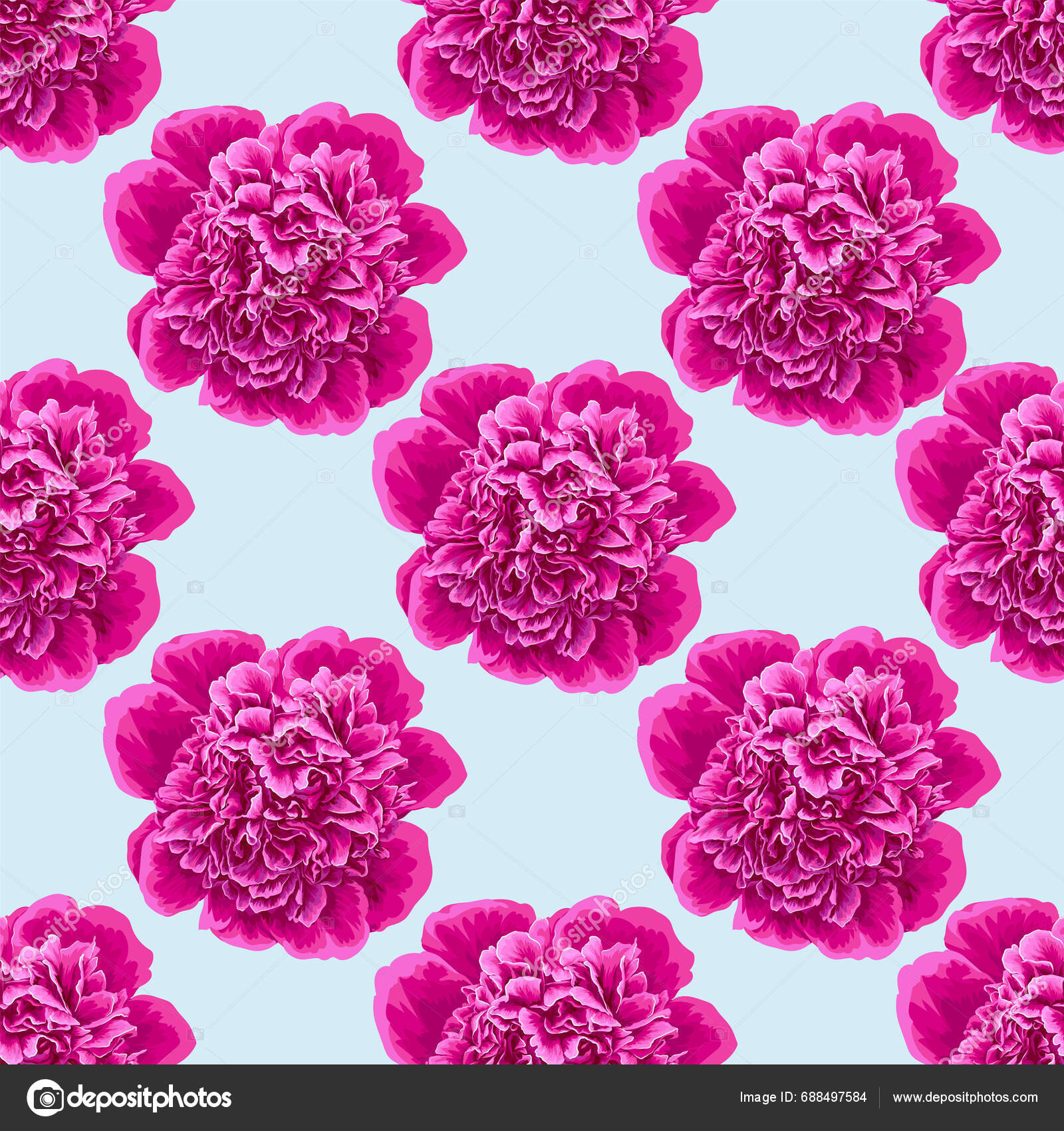 Seamless Pattern Realistic Pink Peonies Vector Stock Vector by ©Yuli23 ...