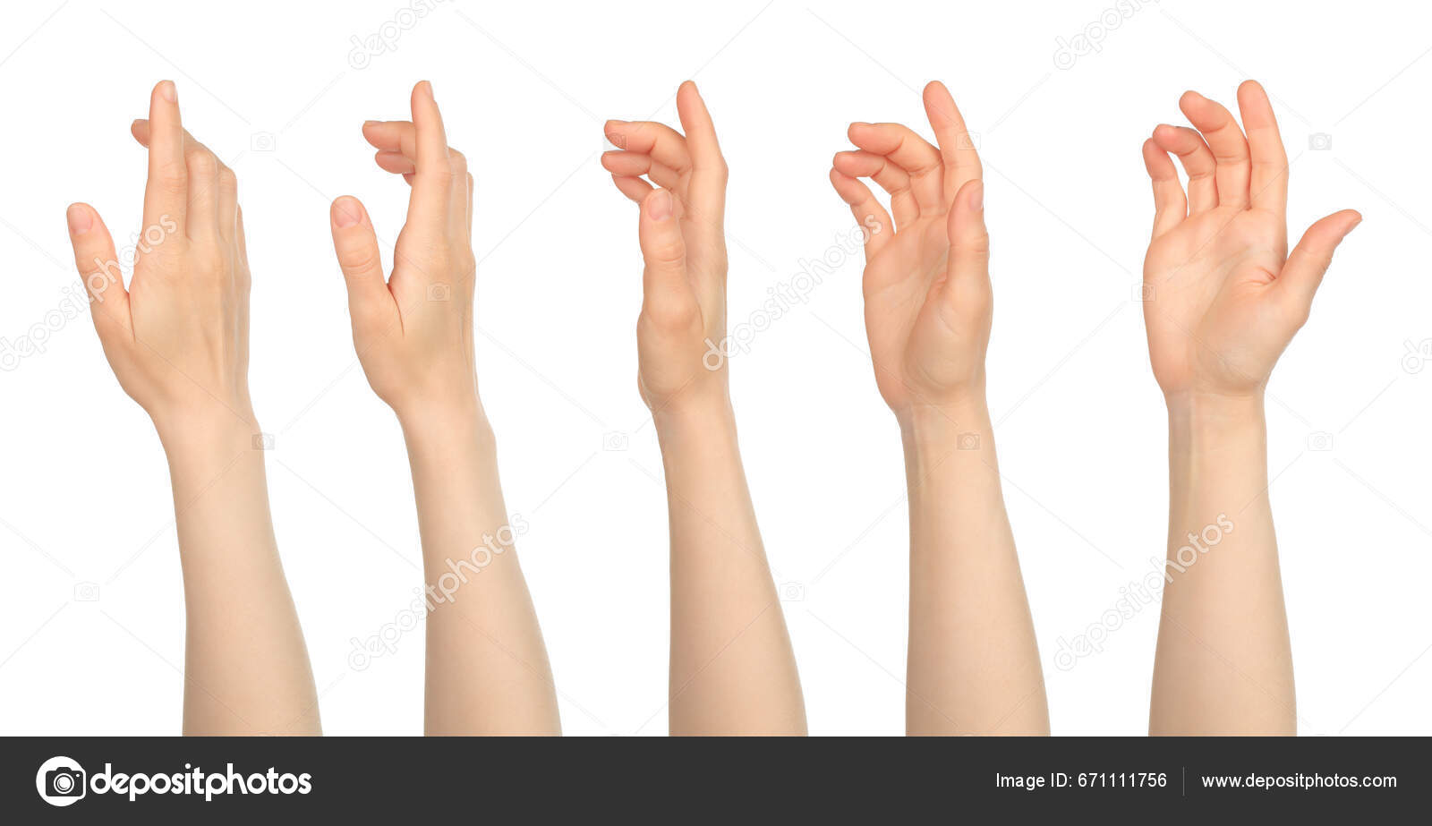 Set Woman Hand Motion Isolated White Background — Stock Photo © rozelt ...