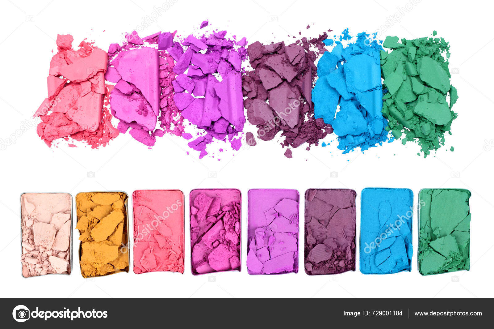 Set Broken Smashed Color Make Eyeshadow Palletes Isolated Transparent ...