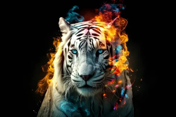 Fire White Tiger Wallpaper