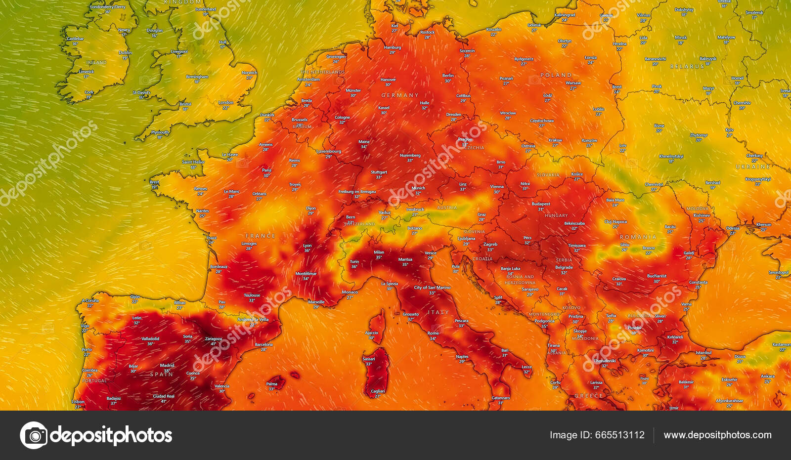 Dresden Germany July 2023 Map Europe Windy Weather Web Service — Stock ...