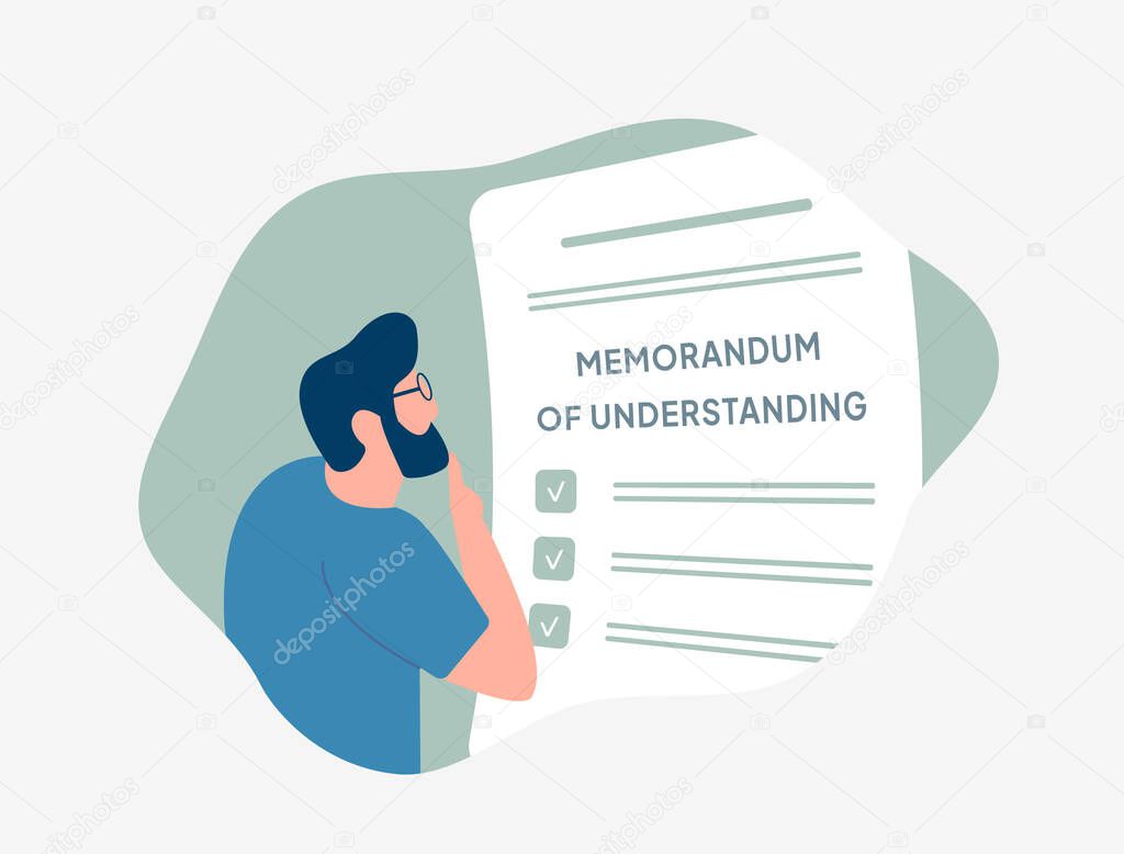 Memorándum de Acuerdo - Concepto de contrato de documento jurídico. El ...