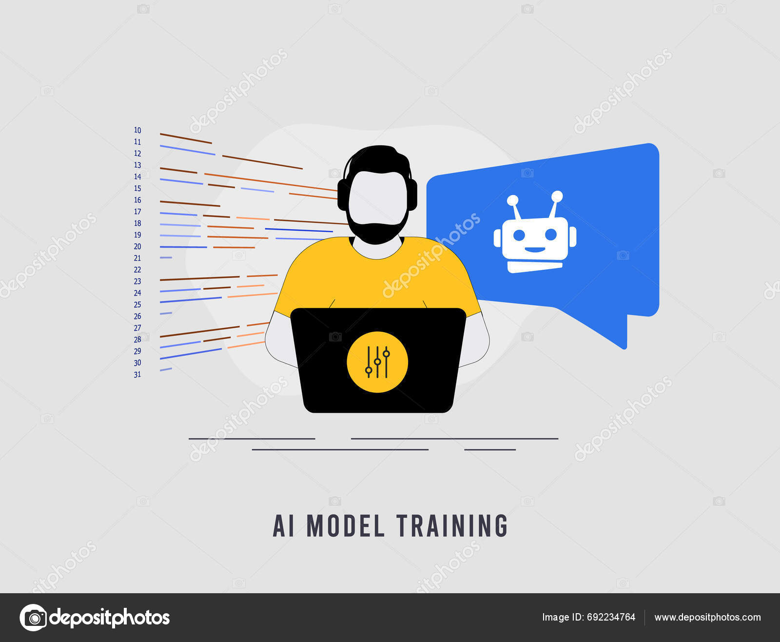 Model Training Concept Train Generative Using Big Data Model Training Stock Vector by ...