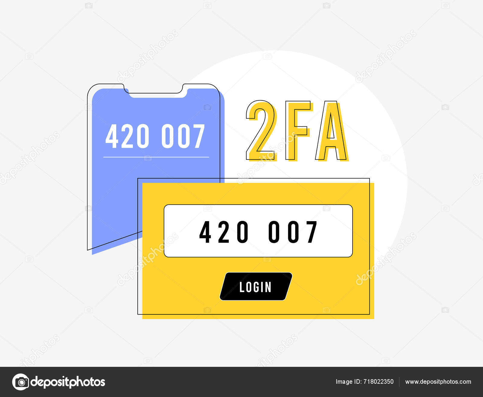 Two Factor Authentication Concept 2Fa Security Illustration Login ...