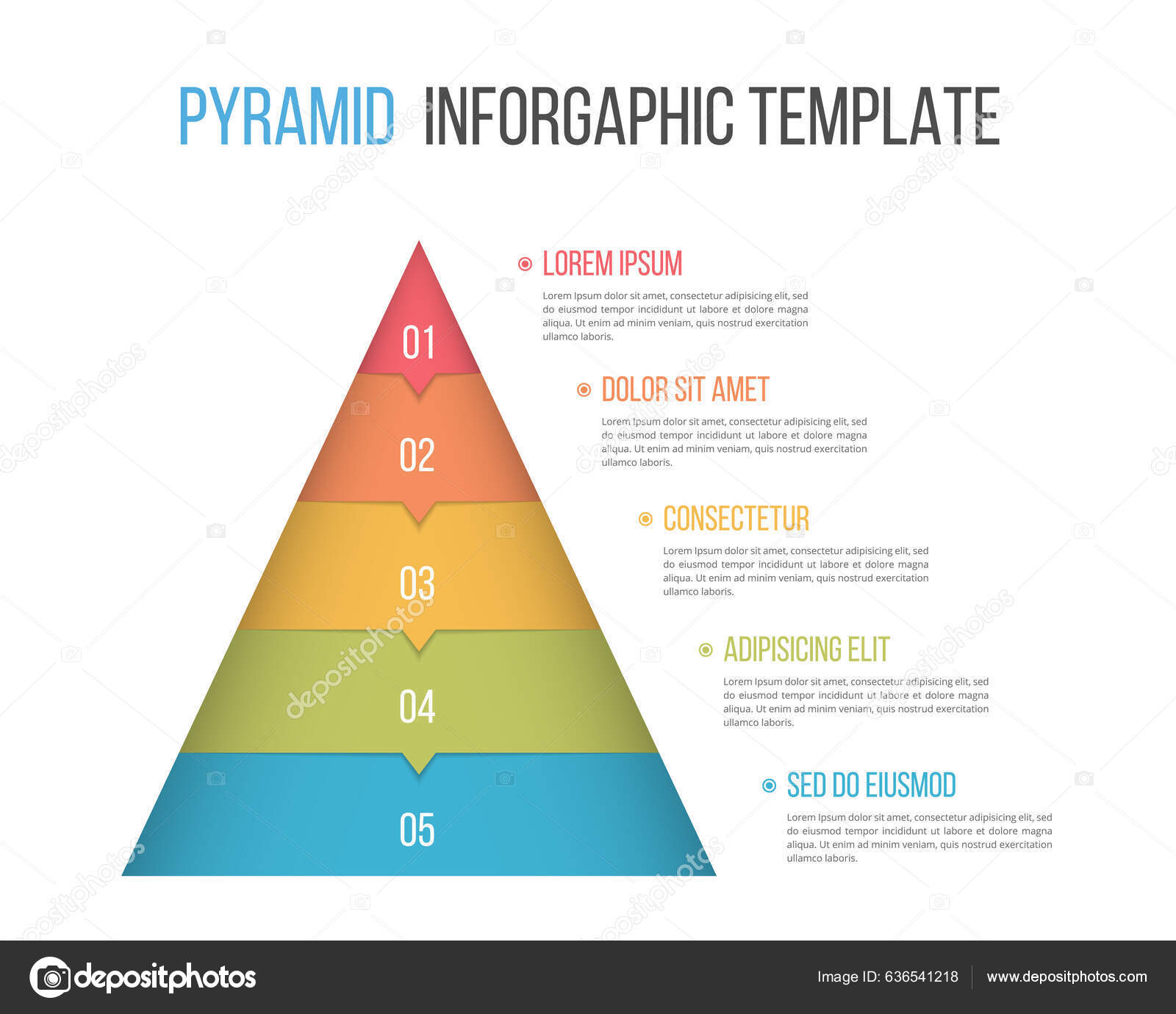 Pyramid Infographic Template Five Elements Vector Eps10 Illustration ... Pyramid Infographic Template Five Elements Vector Eps10 Illustration ...