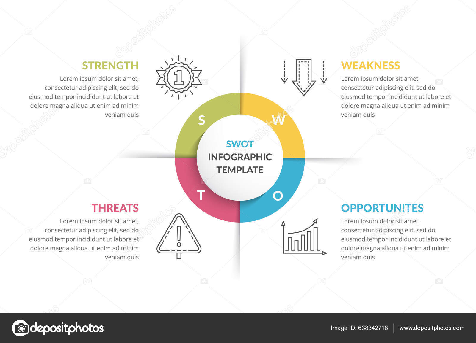 Swot Analysis Circle Diagram Infographic Template Vector Eps10 ...