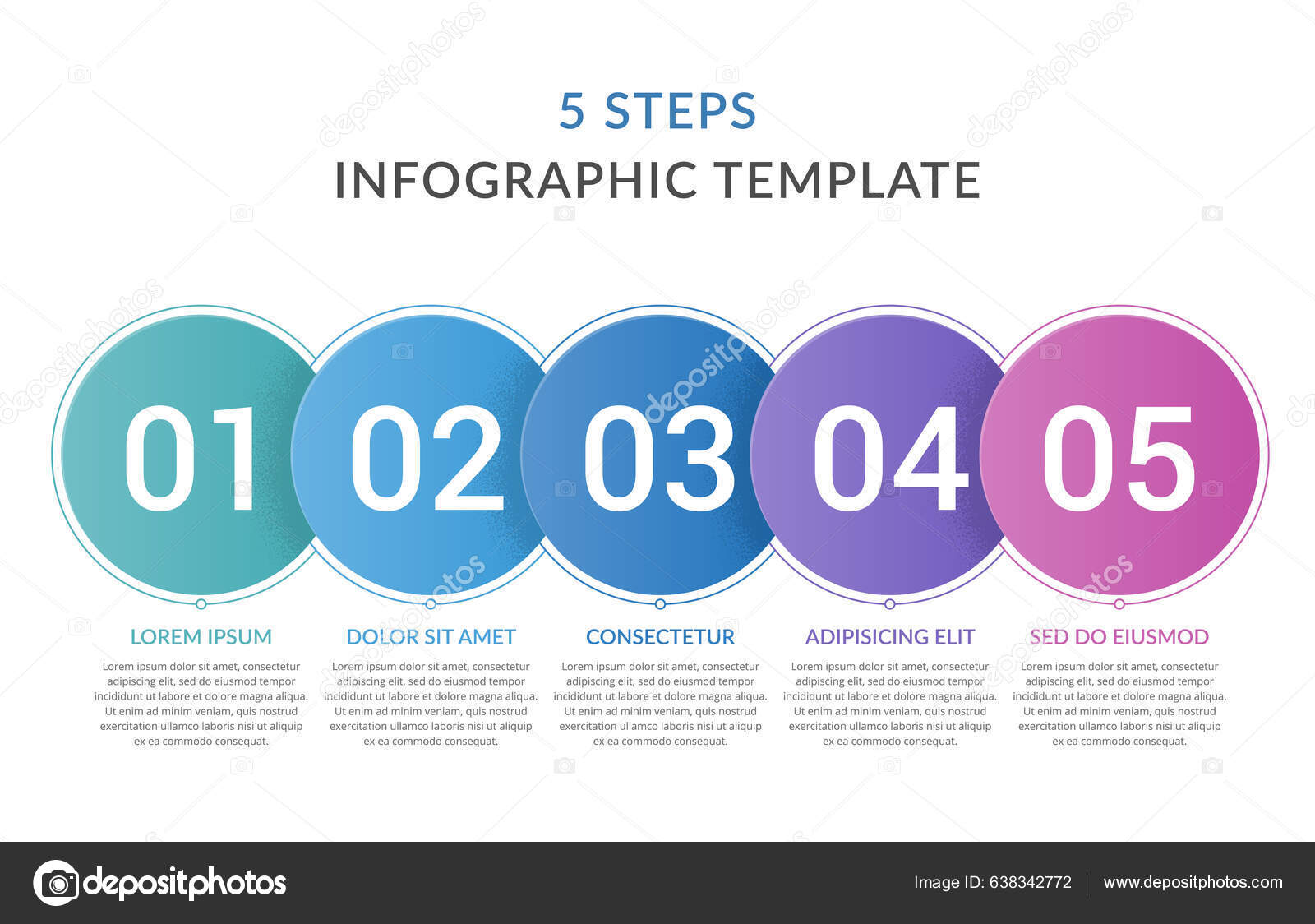 Image vectorielle Infographic Template Circles Numbers Steps ...