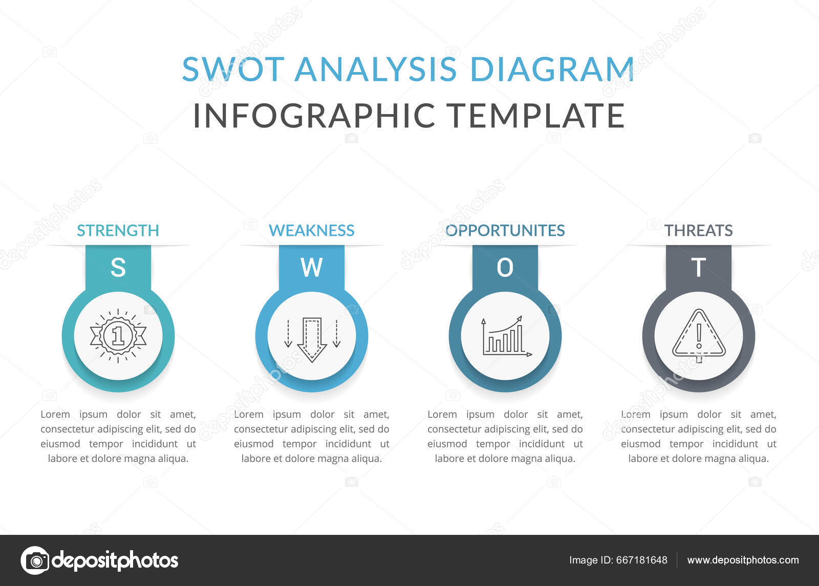 Swot Analysis Diagram Infographic Template Web Business Presentations Vector Eps10 Stock Vector ...