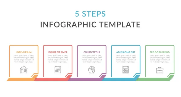 Infographic Template Five Elements Workflow Process Chart Steps Options ...