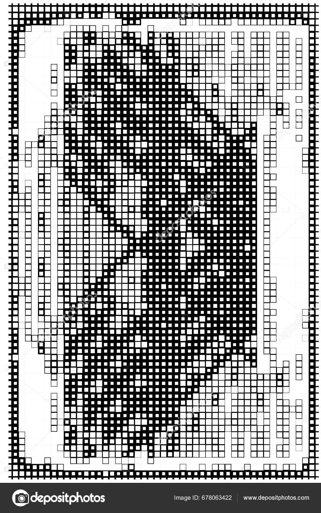 Square Shapes Abstract Wallpaper Black White Pixels Stock Vector by ...