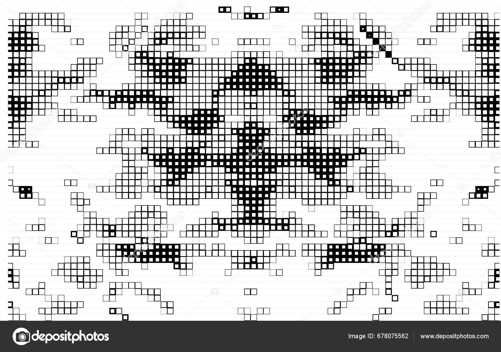 Pixel Black White Geometric Mosaic Background Stock Vector by ©Toluk ...
