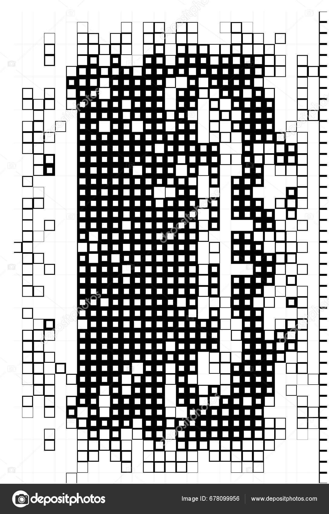 Digital Squares Art Black White Pixels Template Website Stock Vector by ...