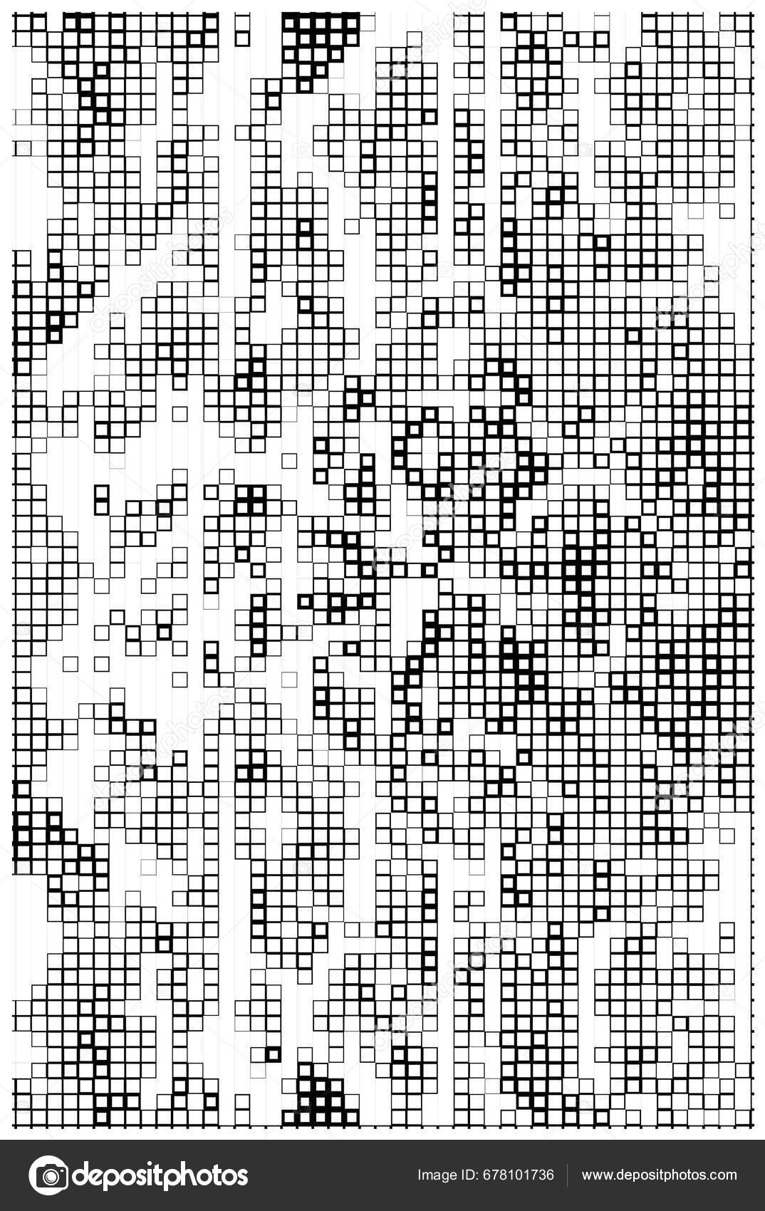 Pixel Mosaic Based Square Icon Black White Abstract Texture Background ...