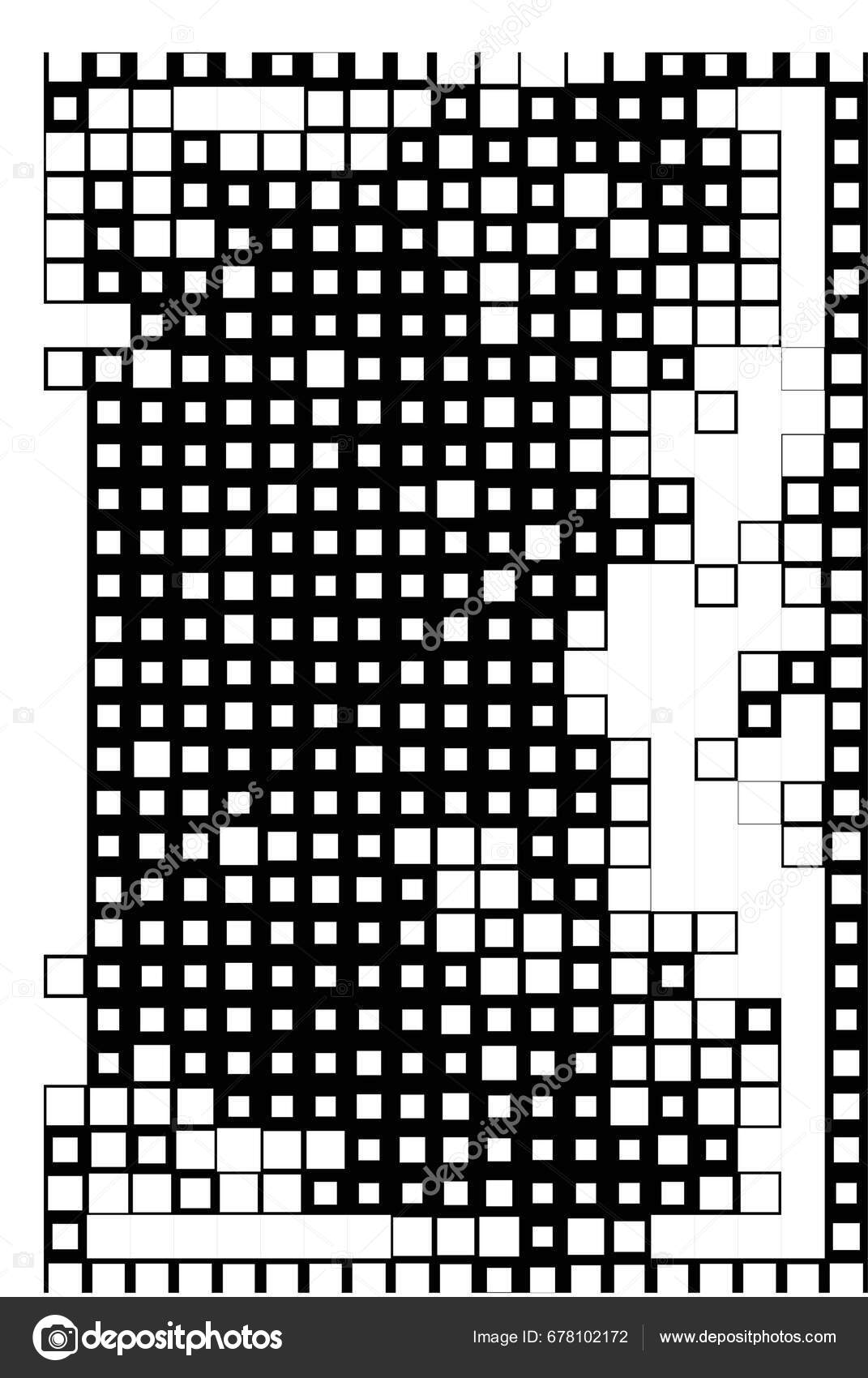 Pixel Mosaic Based Square Icon Black White Abstract Texture Background ...